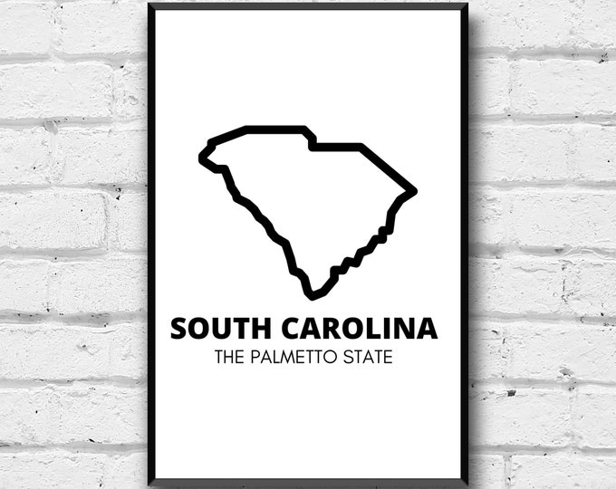 South Carolina Travel Poster, Welcome to SC Poster, SC Vintage Poster ...