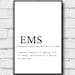 EMS Definition Wall Art, EMS Gift Idea, EMS Digital Print, Gift Idea ...