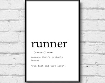Runner Definition Wall Art - Etsy