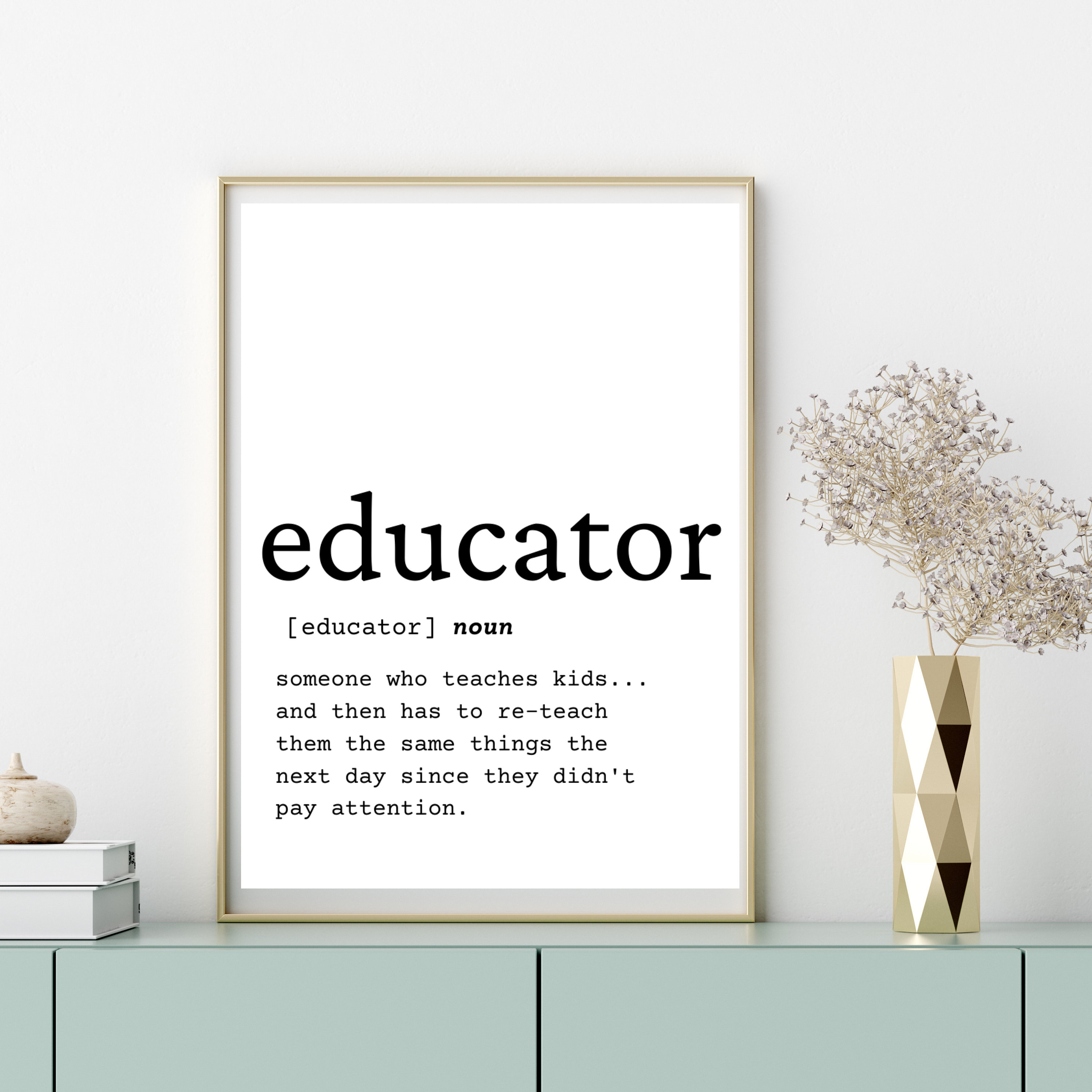Educator Definition Wall Art, Gift for Educator, Educator Digital Print ...