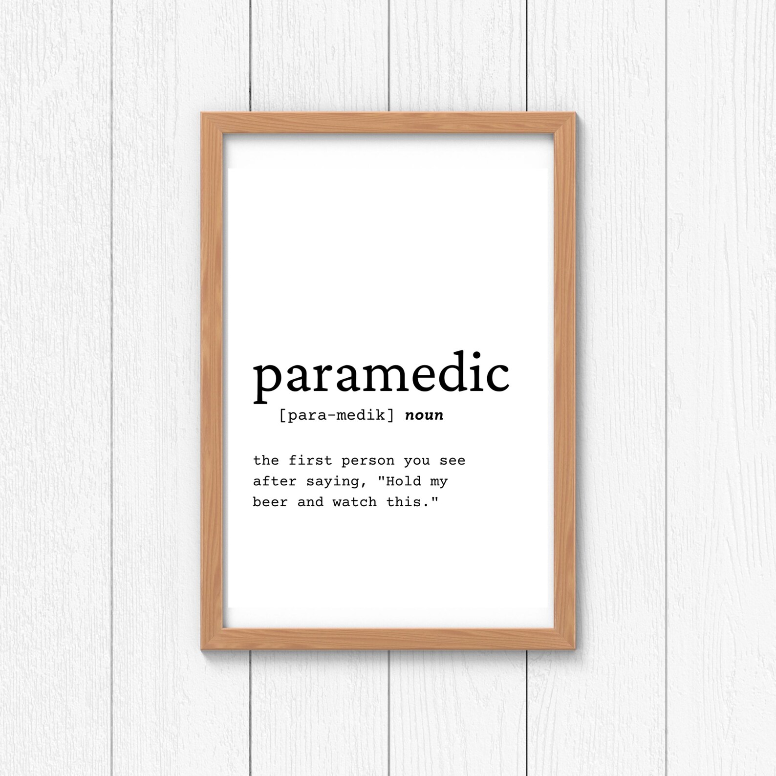 Paramedic Definition Wall Art, Digital Download, Definition Home Decor ...