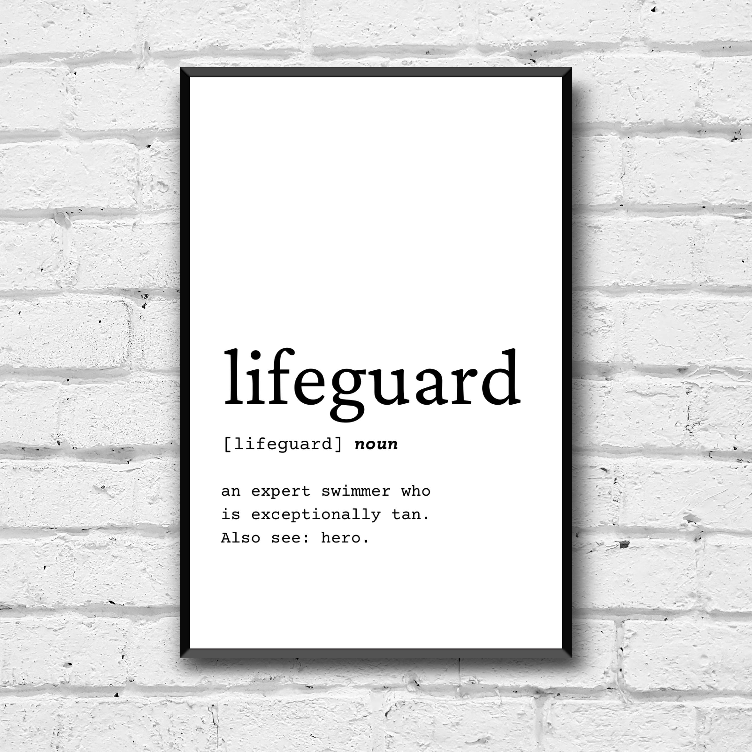 Lifeguard Definition Wall Art, Gift for Lifeguard, Lifeguard Digital ...