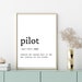 Pilot Definition Wall Art, Digital Download, Definition Home Decor ...