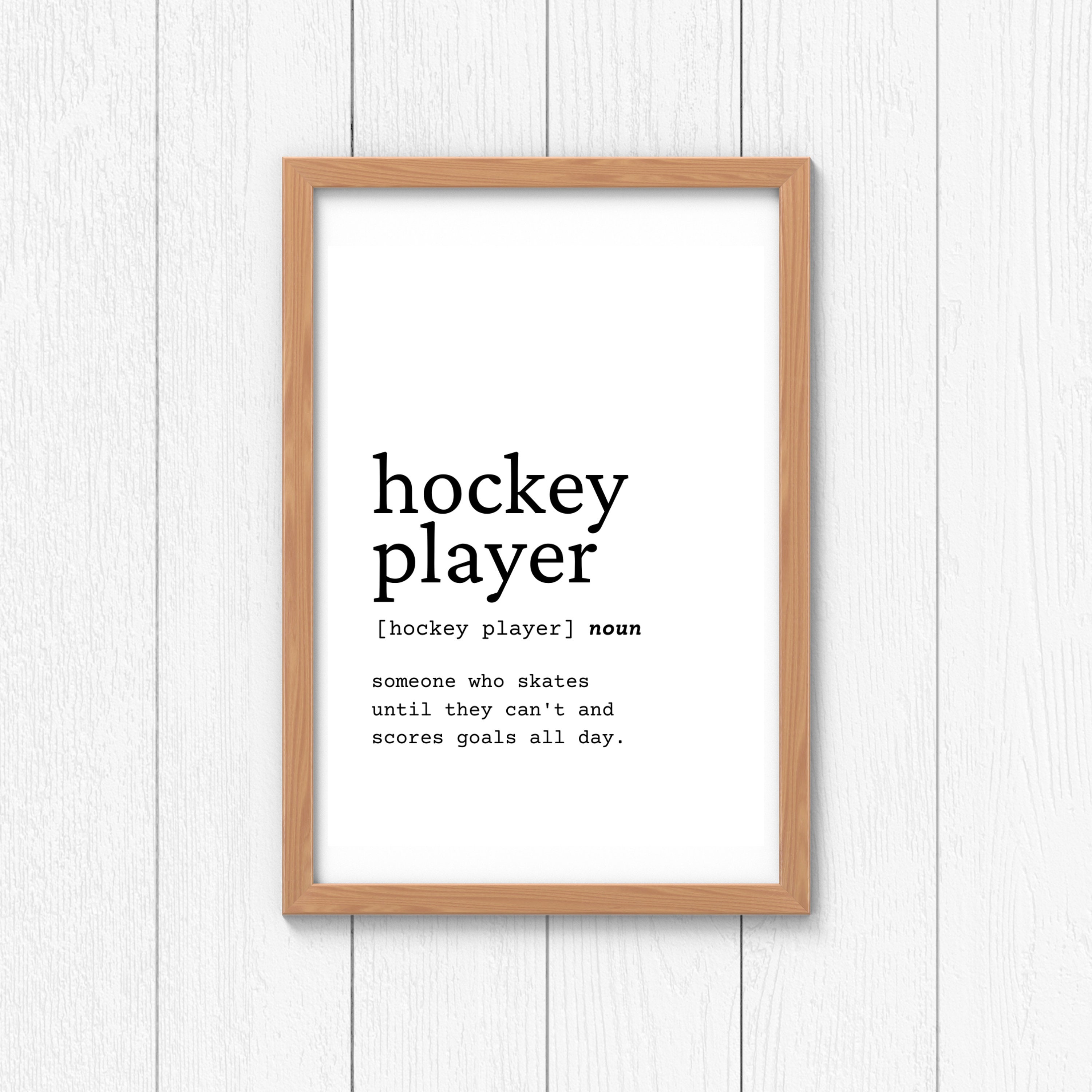 Hockey Player Definition Wall Art Hockey Player Home Decor - Etsy