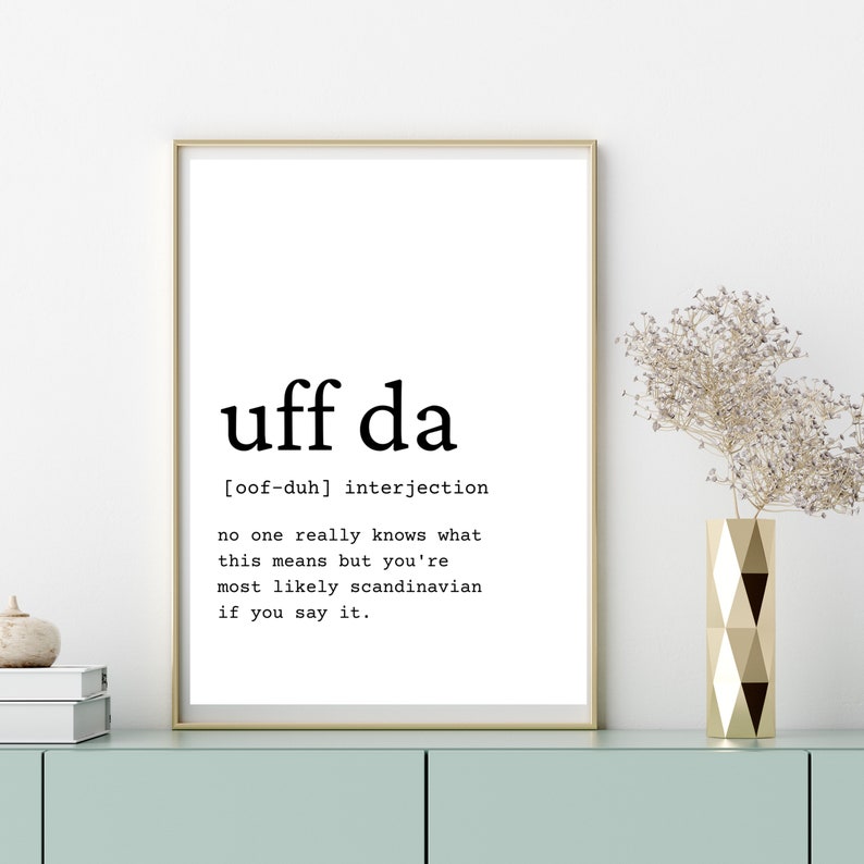 Uff Da Definition Print: Funny Scandinavian Wall Art (digital Download ...