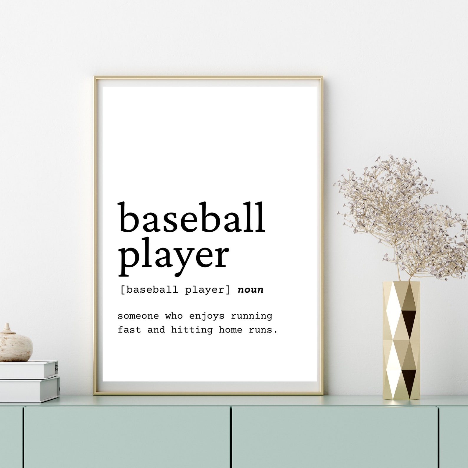 Baseball Player Definition Wall Art Baseball Player Home - Etsy