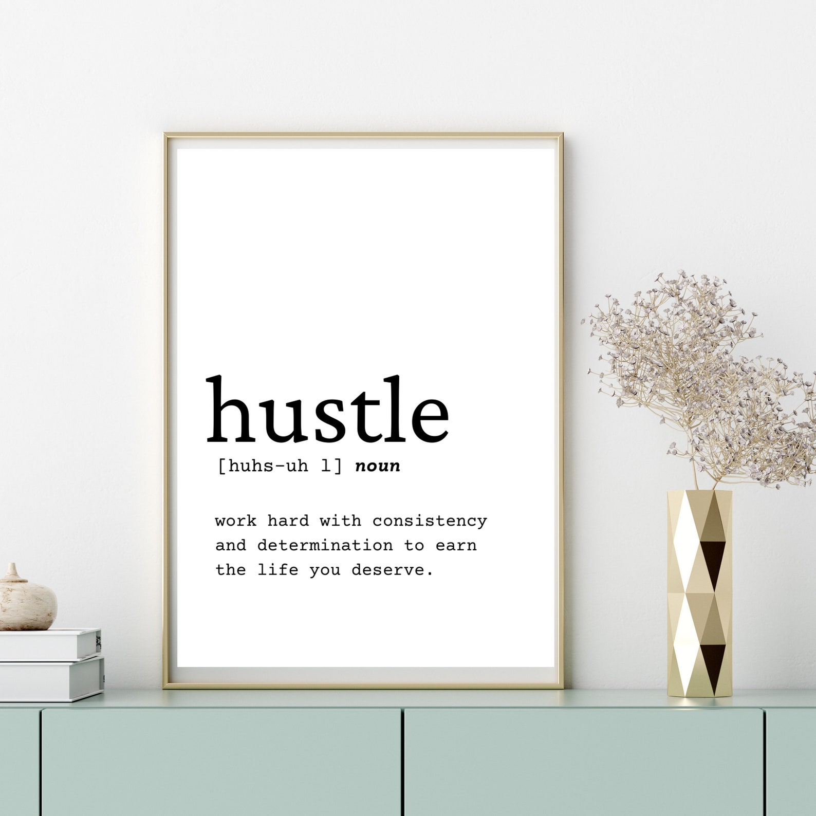 Hustle Definition Print: Minimalist Office Wall Art (digital Download ...