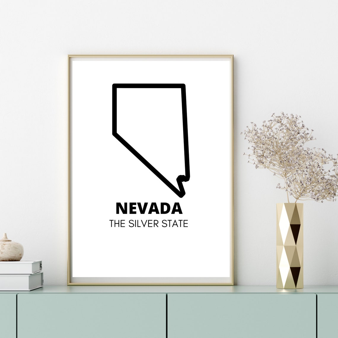 Nevada State Wall Art, Nevada Digital Print, the Silver State Home ...