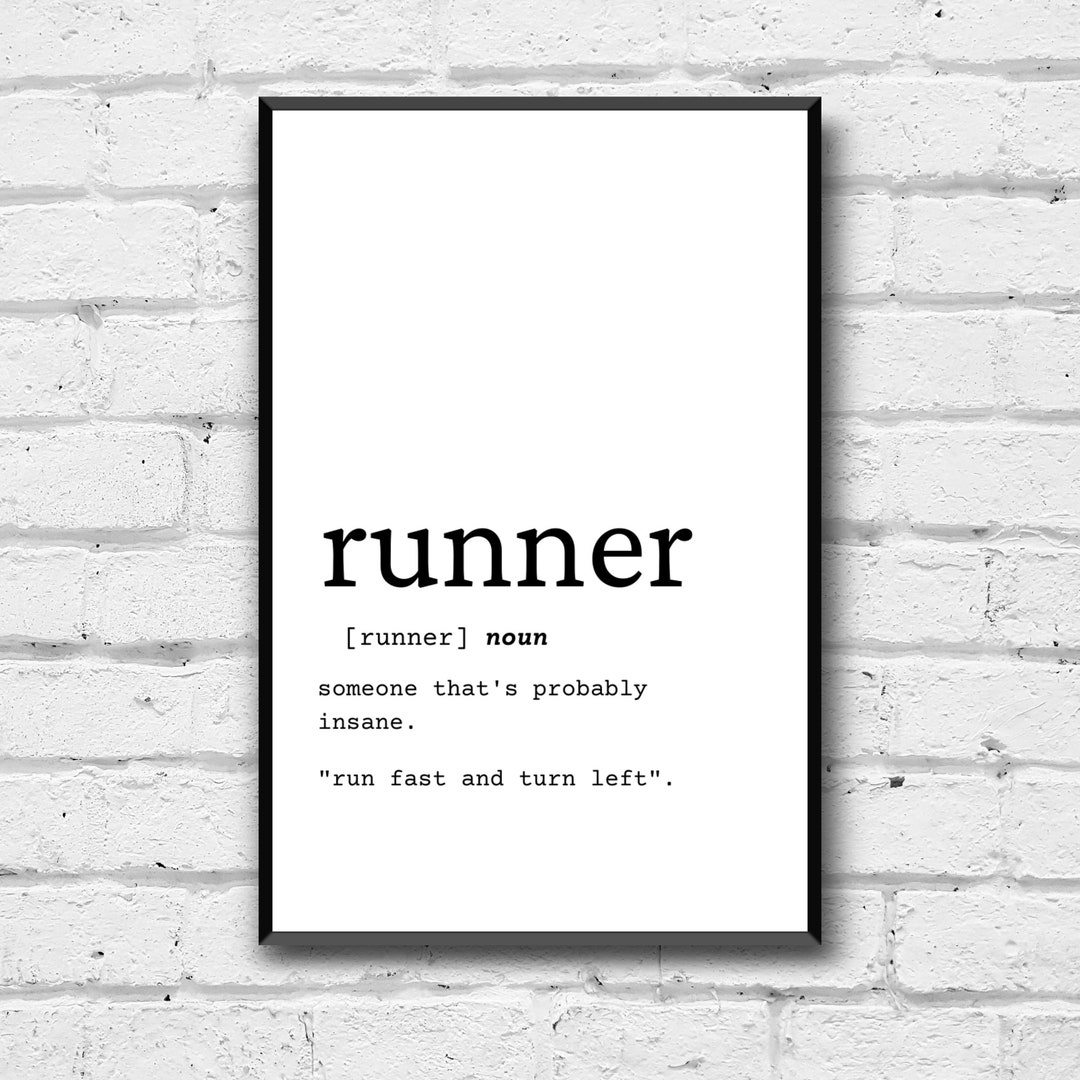 Runner Definition Wall Art, Runner Home Decor, Kid’s Room Decor, Gift ...