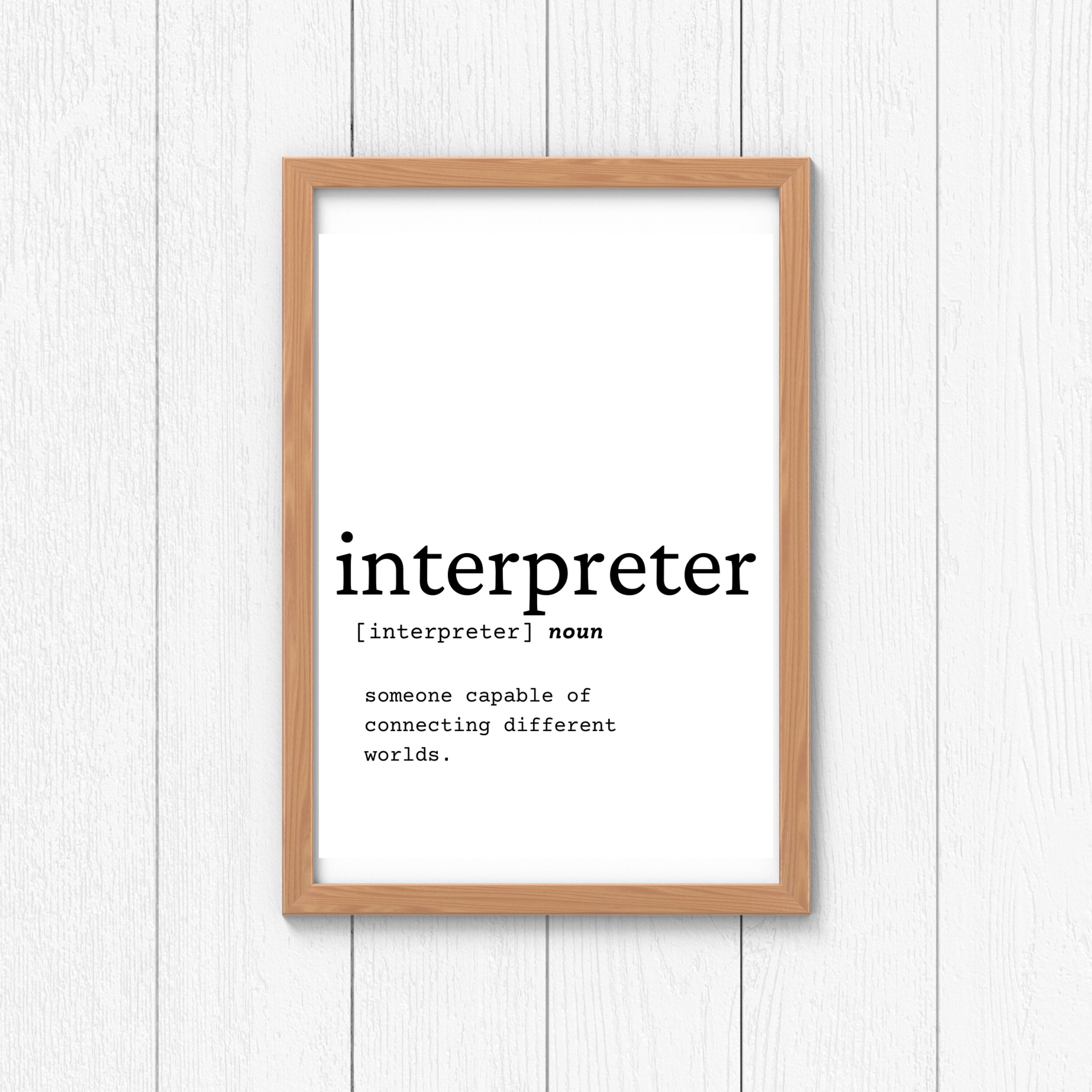 Interpreter Definition Wall Art Interpreter Gift Idea - Etsy