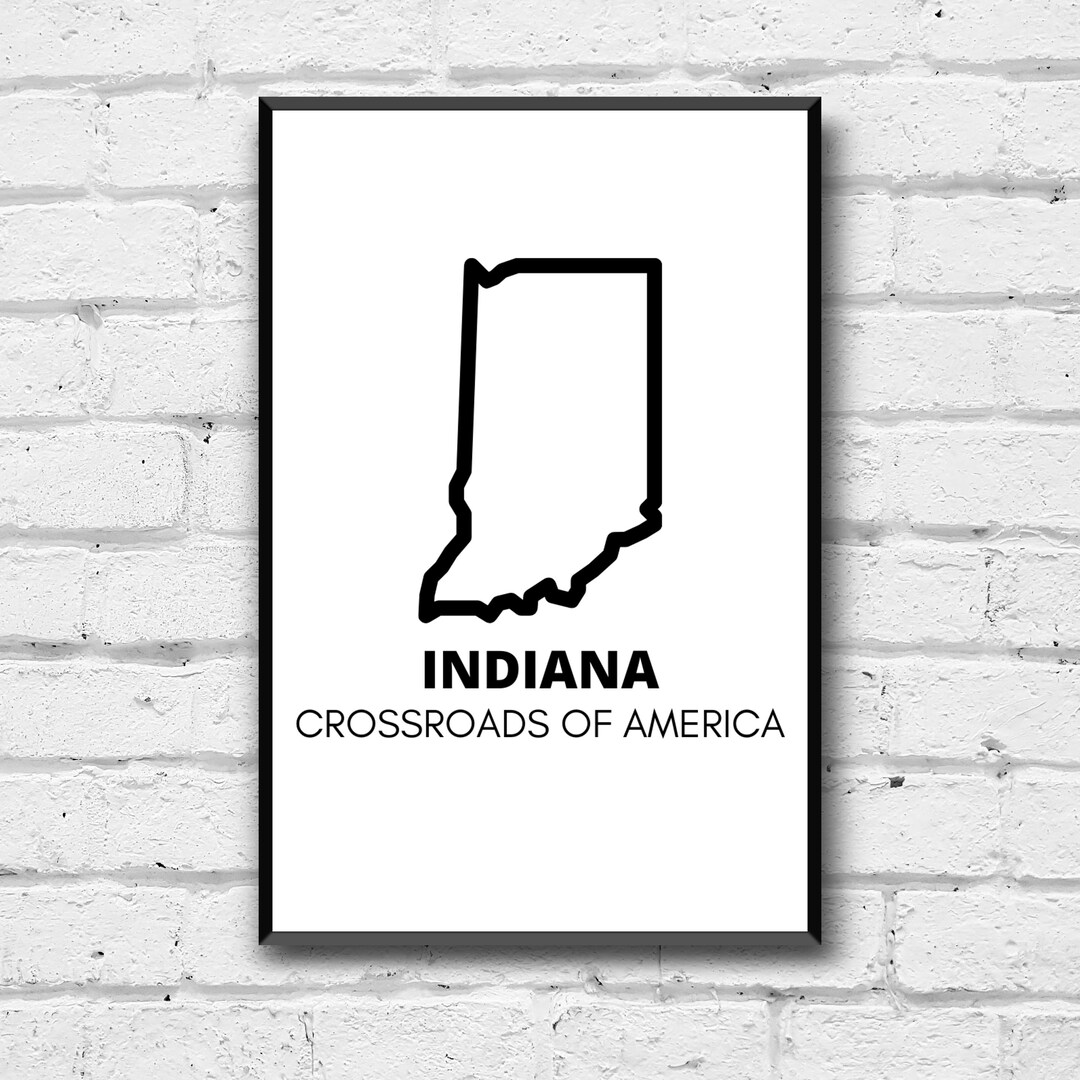 Indiana State Art Print: Minimalist Home Decor (digital Download) - Etsy