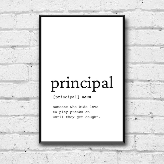 Principal Definition Wall Art Principal Gift Idea Principal | Etsy