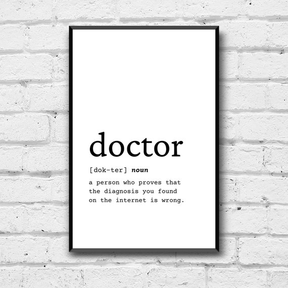 Doctor Definition Wall Art Digital Print Definition Office | Etsy