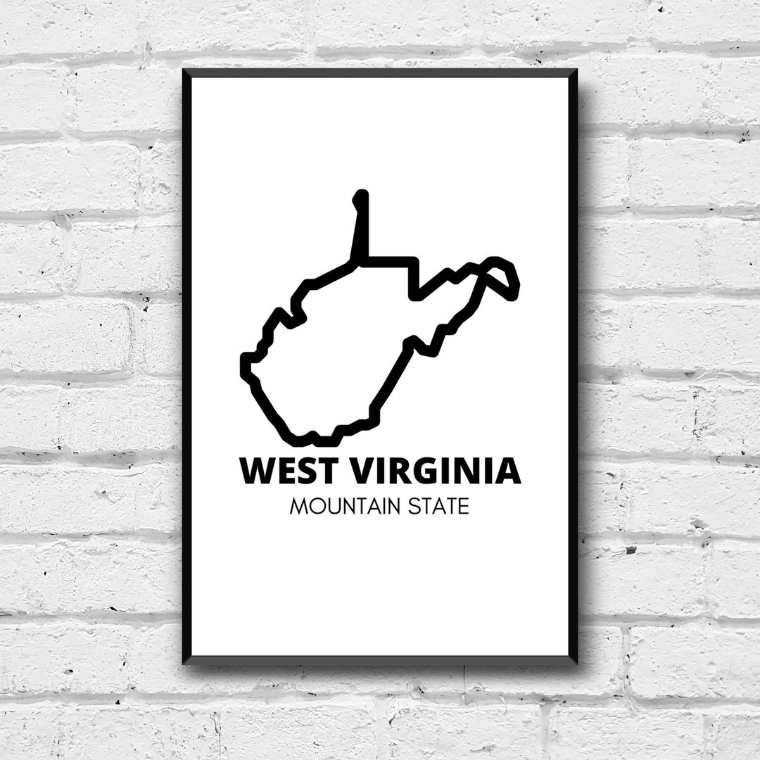 West Virginia State Wall Art, Digital Print, West Virginia Home Decor ...