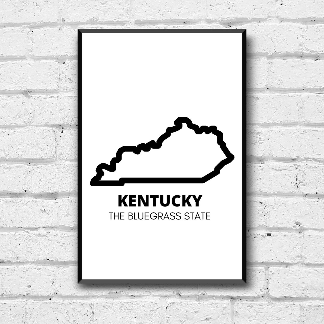 Kentucky State Wall Art, Digital Print, Kentucky Home Decor, Digital ...