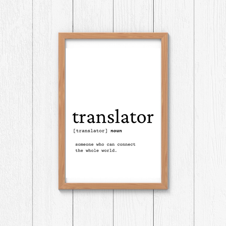Translator Definition Art Print: Simple Office Decor (digital Download ...