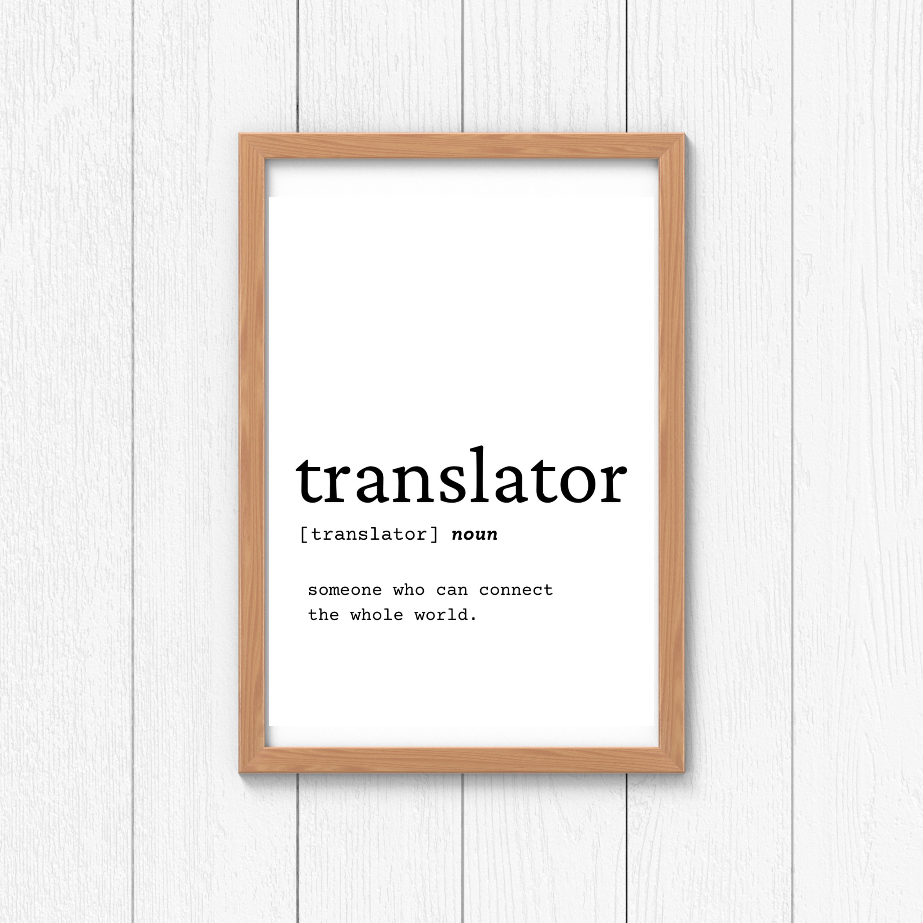Translator Definition Wall Art, Translator Gift Idea, Translator ...