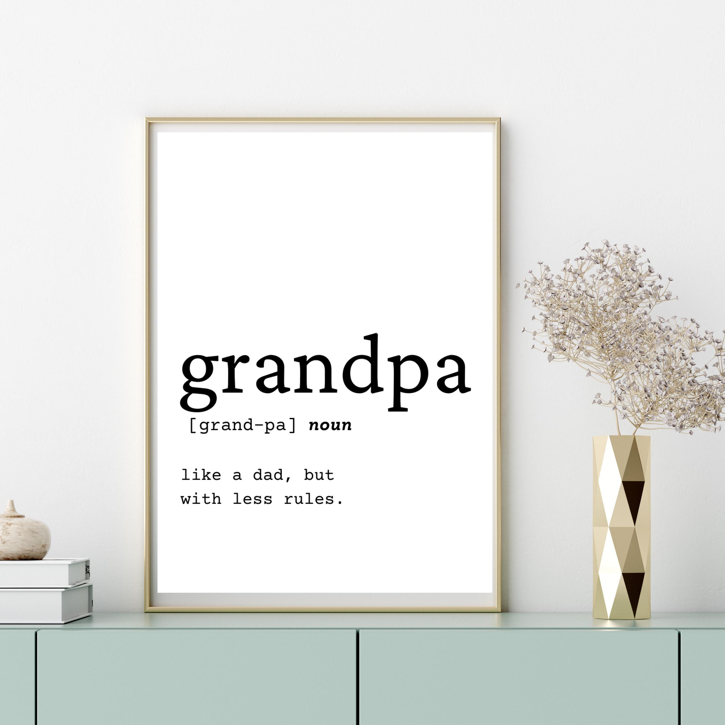 Grandpa Definition Art, Digital Download, Gift for Grandpa, Digital ...
