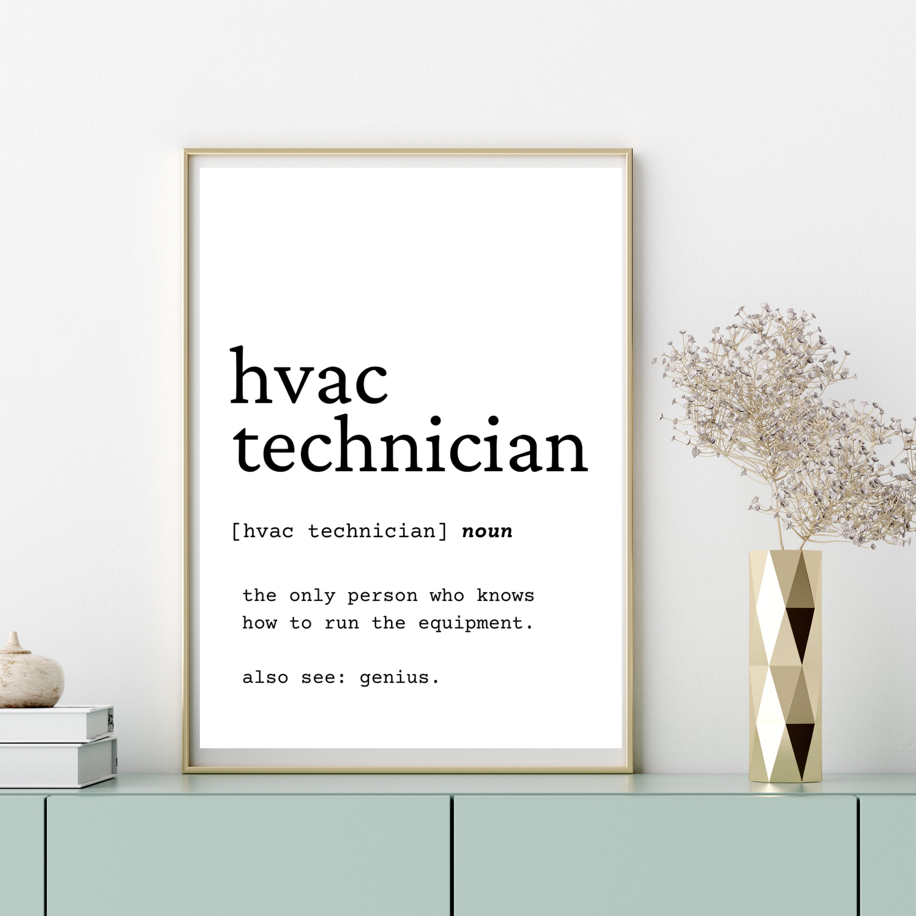 HVAC Technician Print, HVAC Technician Digital Download, HVAC ...