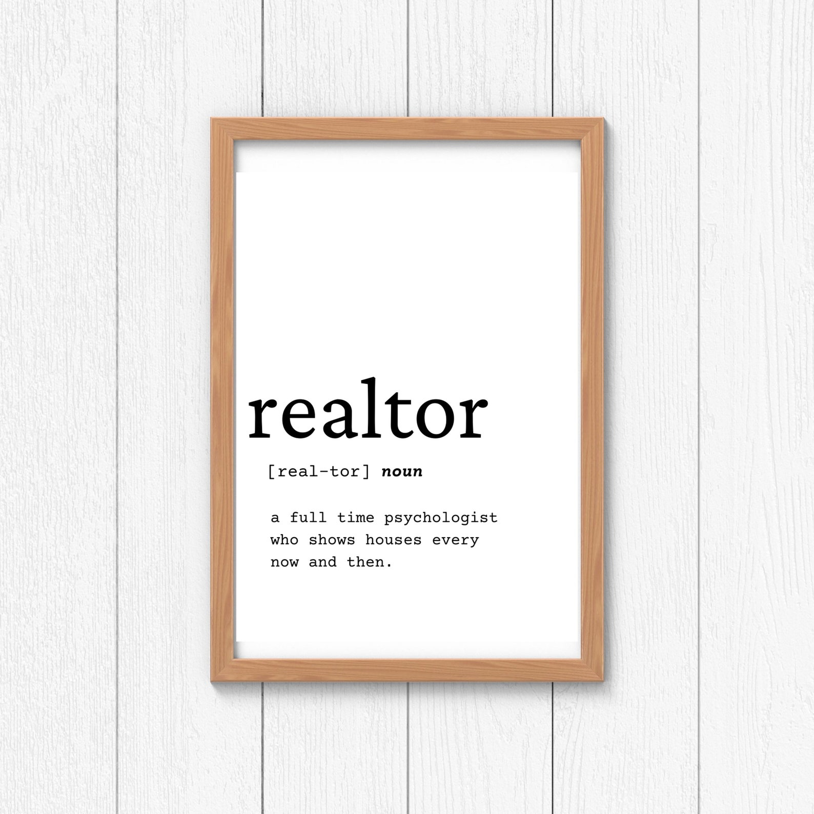 Realtor Definition Wall Art, Digital Download, Definition Home Decor ...