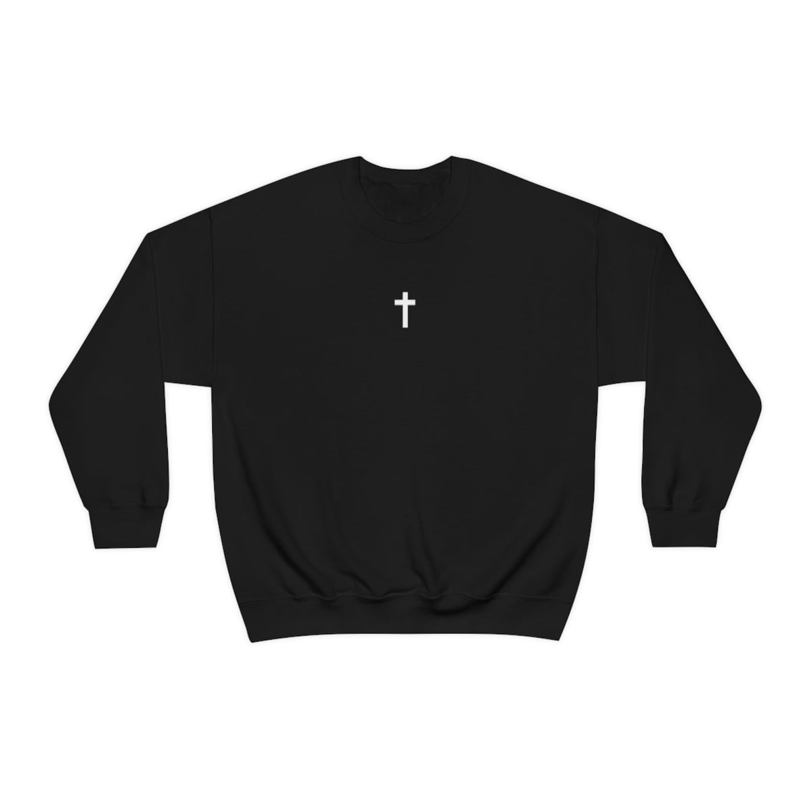 Cross Sweatshirt, Small Cross on Oversize Sweatshirt, Cross Crewneck ...