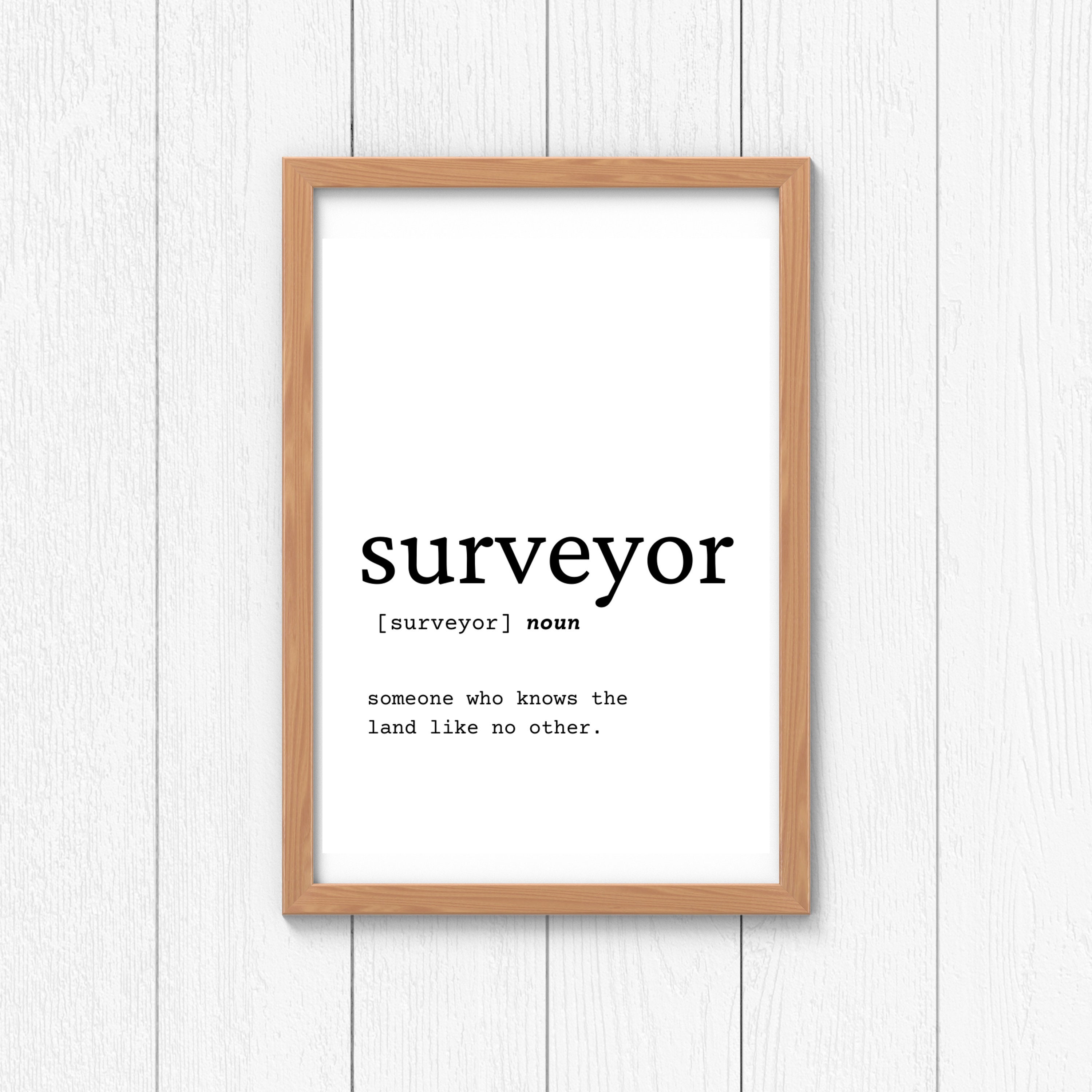 Surveyor Definition Wall Art, Surveyor Gift Idea, Surveyor Digital ...