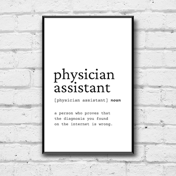 Physician Assistant Definition Wall Art Physician Assistant | Etsy