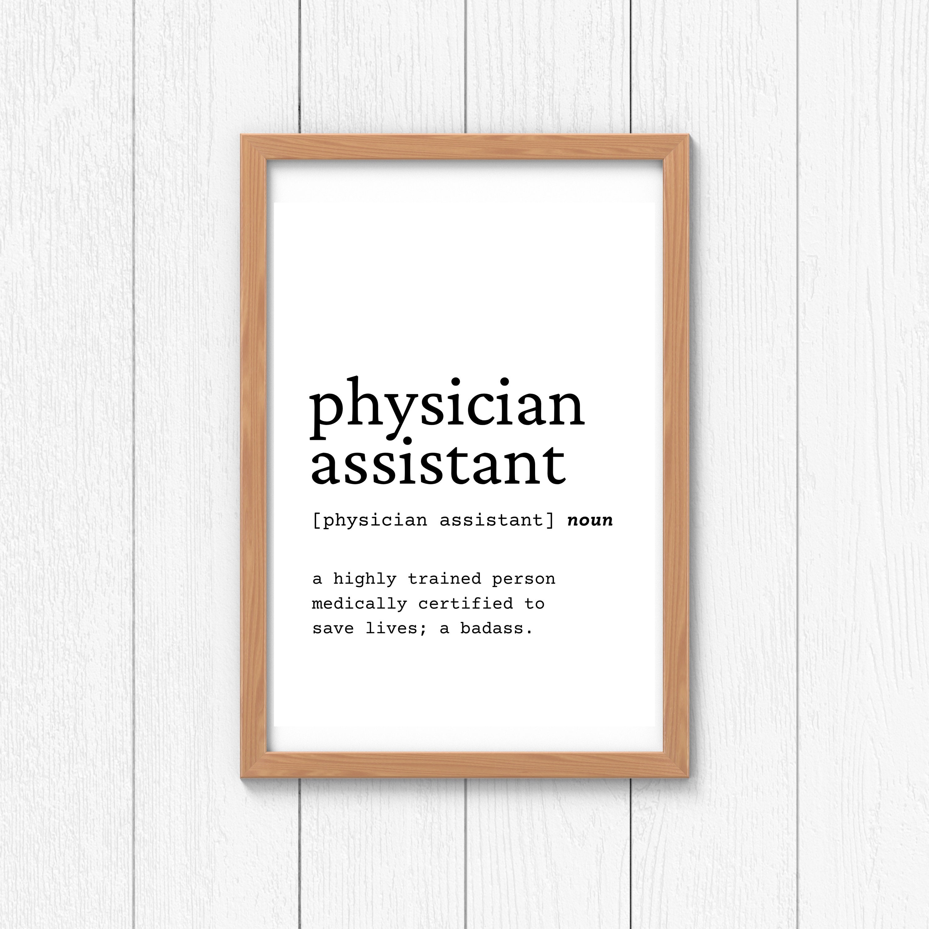 Physician Assistant Definition Wall Art, Physician Assistant Digital ...