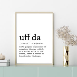 Uff Da Definition Wall Art, Digital Download, Definition Home Decor ...