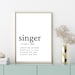 Singer Definition Wall Art, Gift for Singer, Singer Digital Print ...