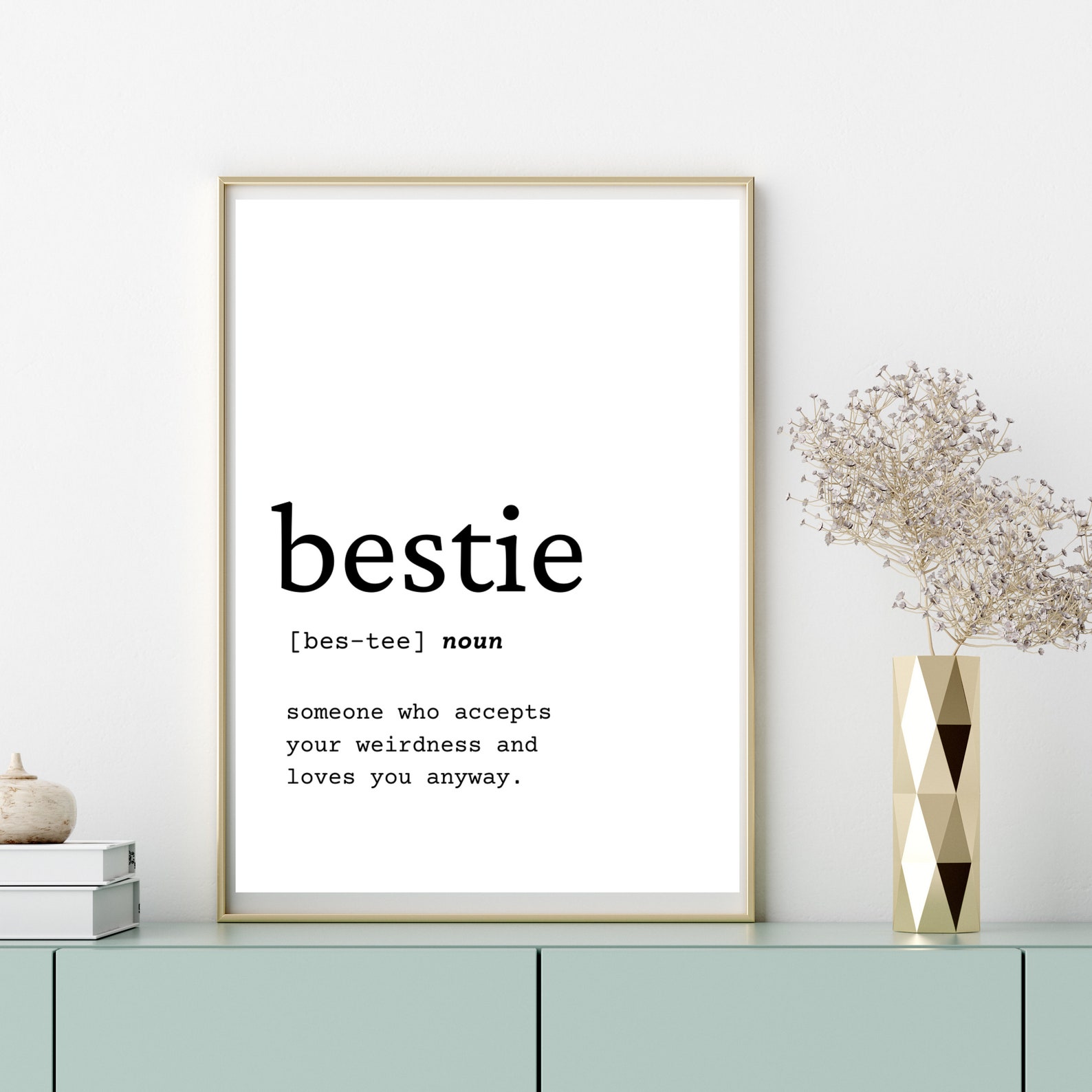 Bestie Definition Wall Art, Bestie Digital Download, Best Friend Decor ...