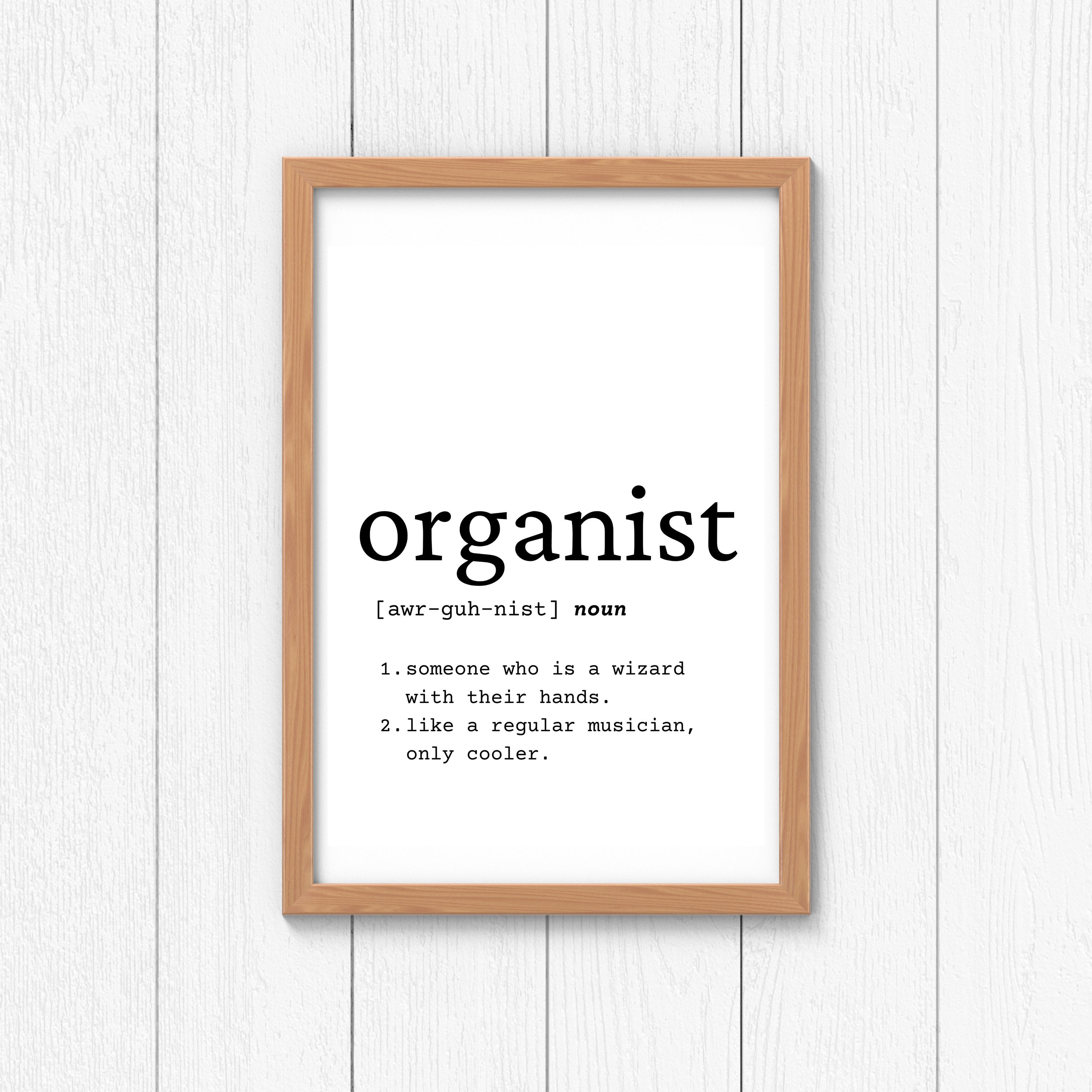Organist Definition Wall Art, Organist Digital Print, Organist Download ...