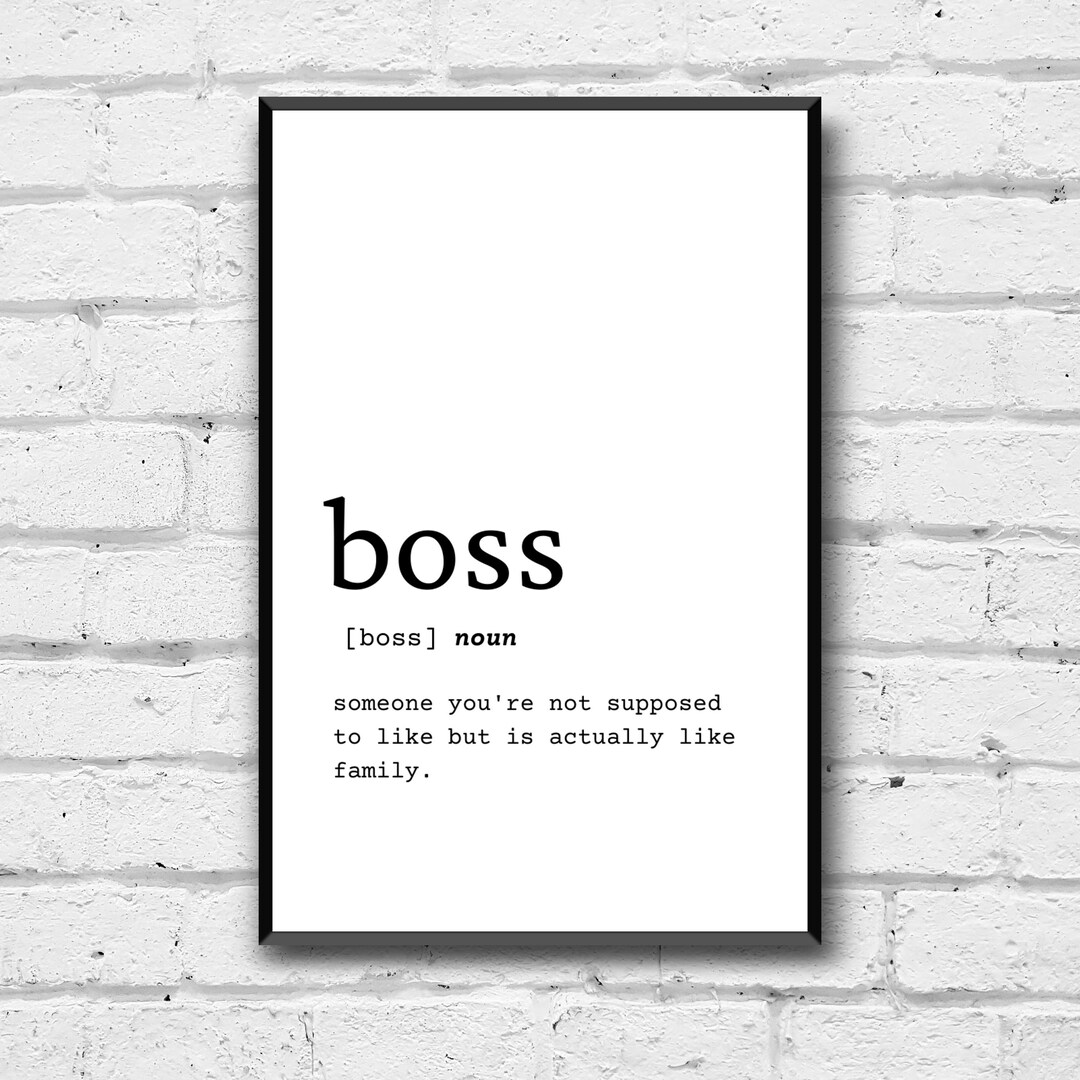 Boss Definition Wall Art, Boss Gift Idea, Boss Digital Print, Gift Idea ...