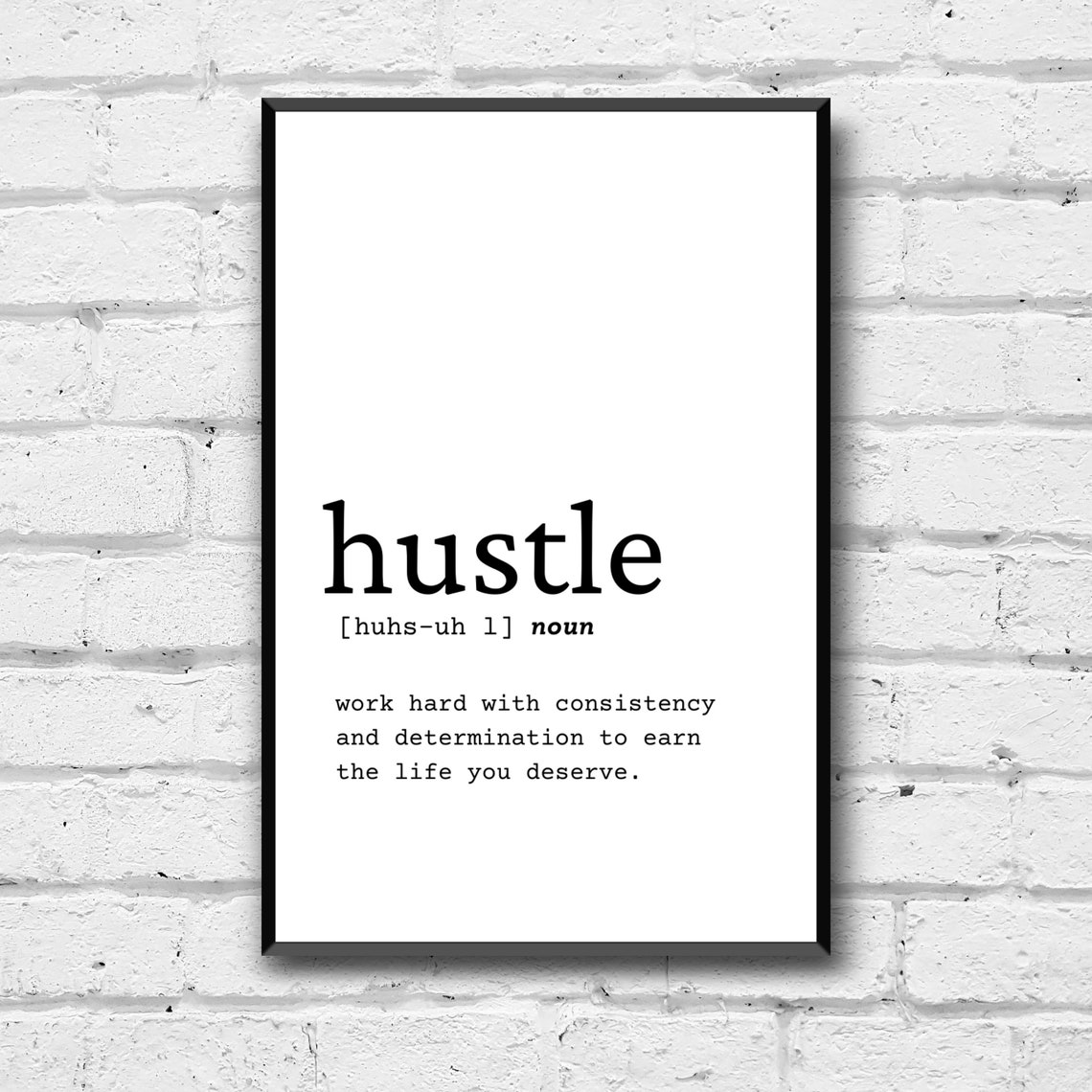 Hustle Definition Print: Minimalist Office Wall Art (digital Download ...