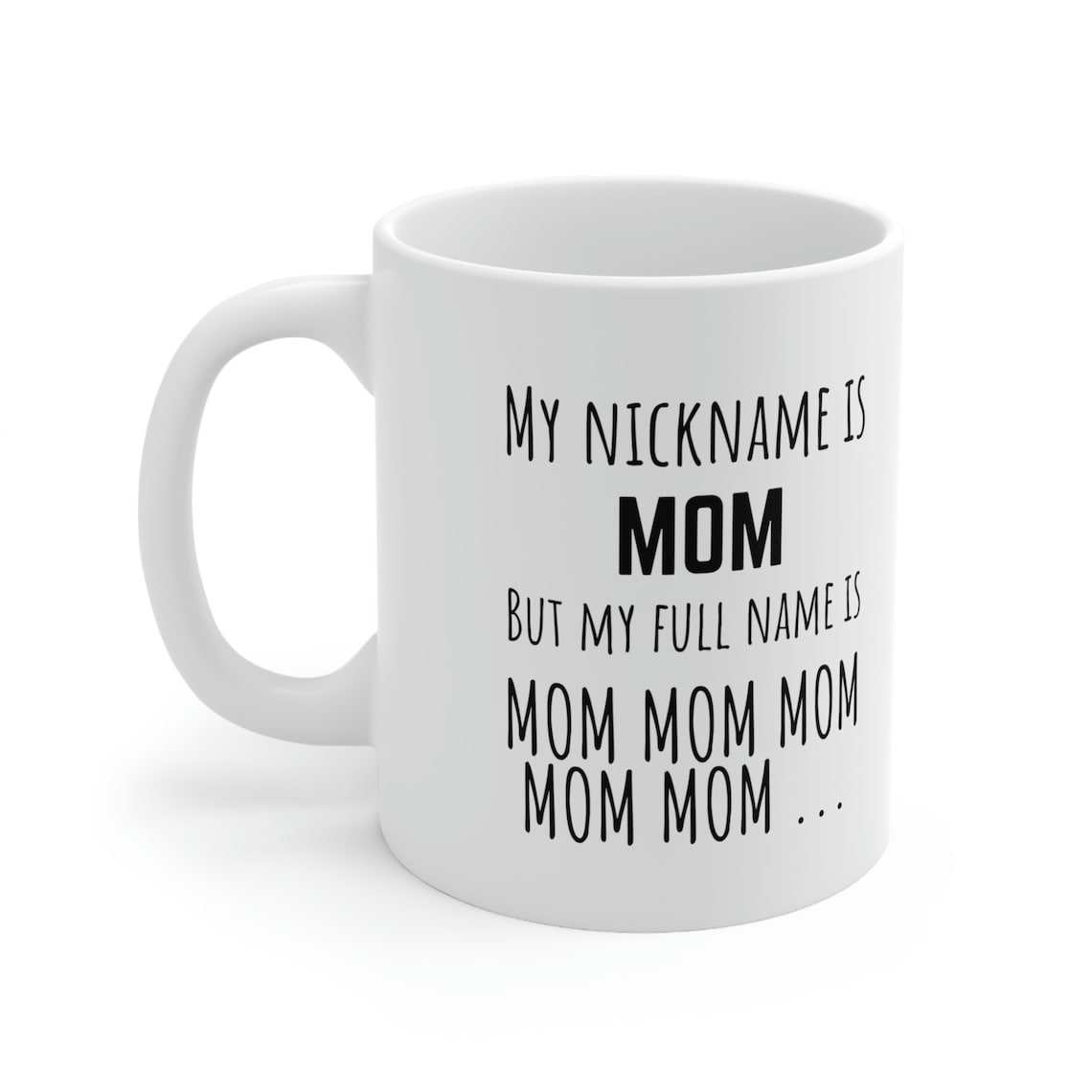 My Nickname is Mom but My Full Name is Mom Mom Mom Mug, Mother's Day ...