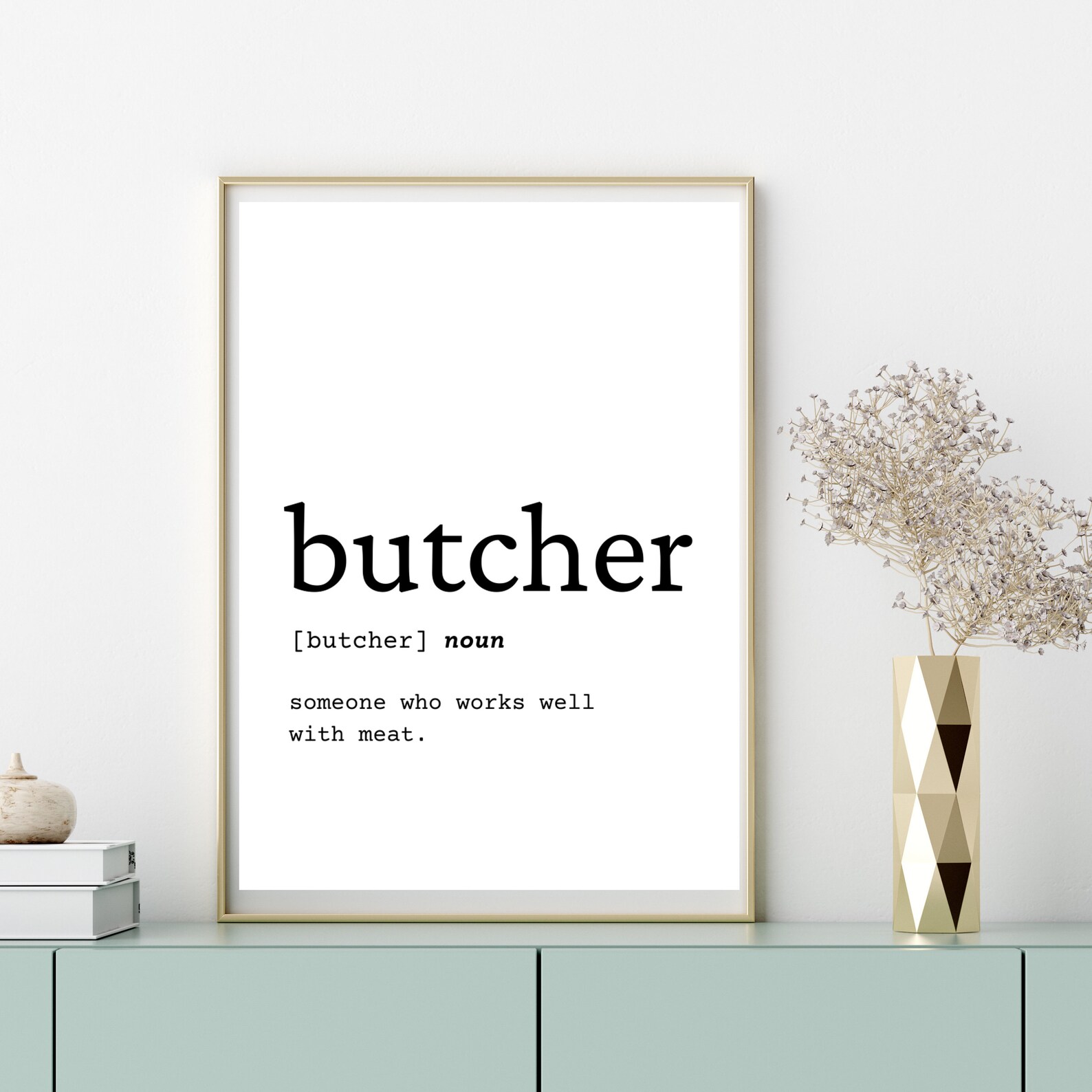 Butcher Definition Wall Art, Gift for Butcher, Butcher Digital Print ...