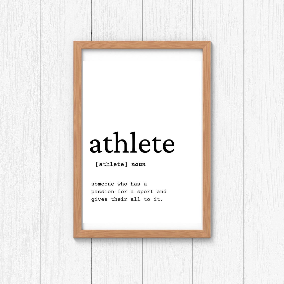 Athlete Definition Wall Art, Athlete Gift Idea, Athlete Digital ...