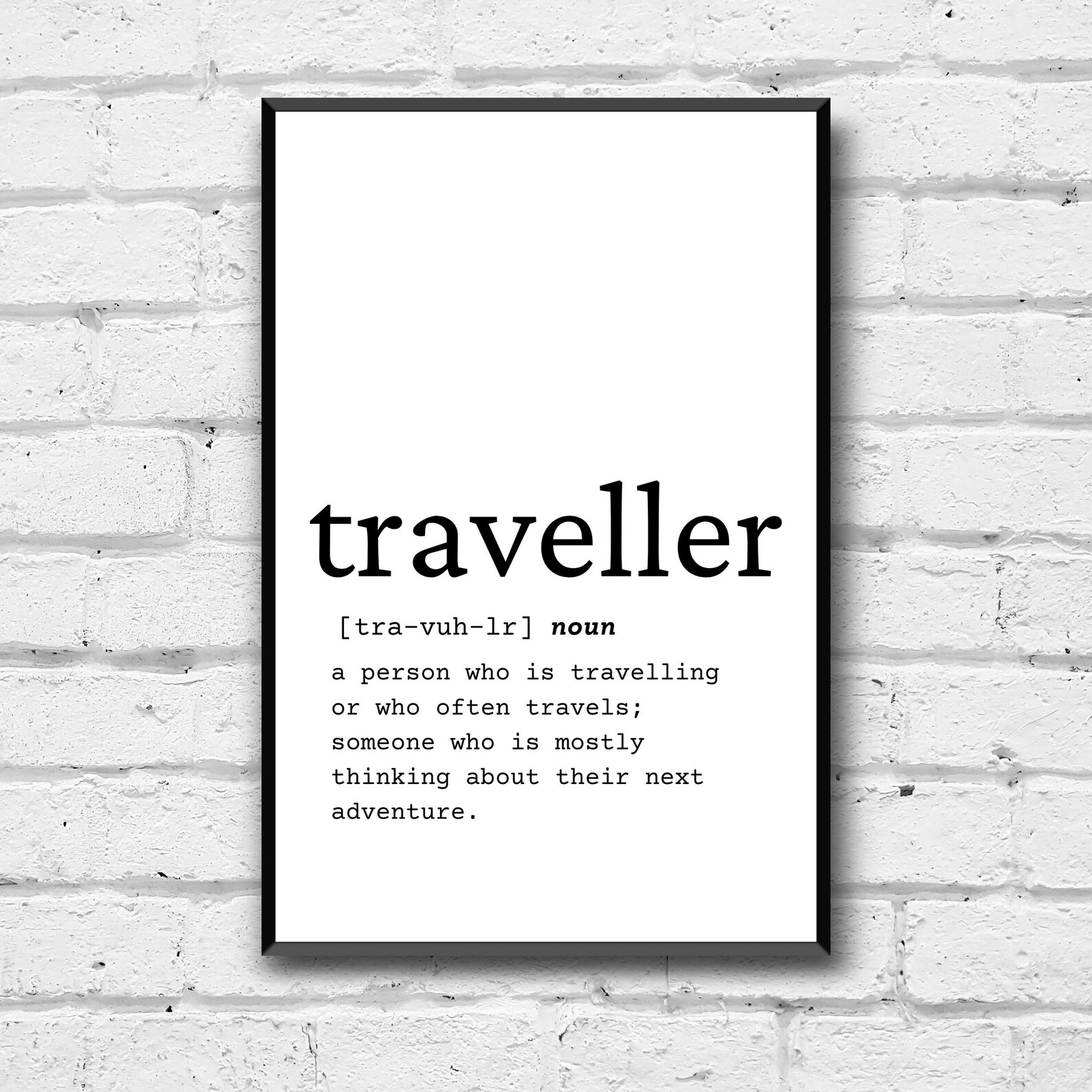 Traveller Definition Print: Simple Wall Art (digital Download) - Etsy