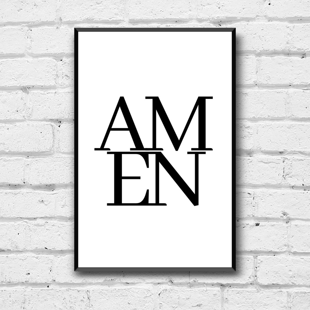 Amen Wall Art Digital Download Printable Wall Decor - Etsy