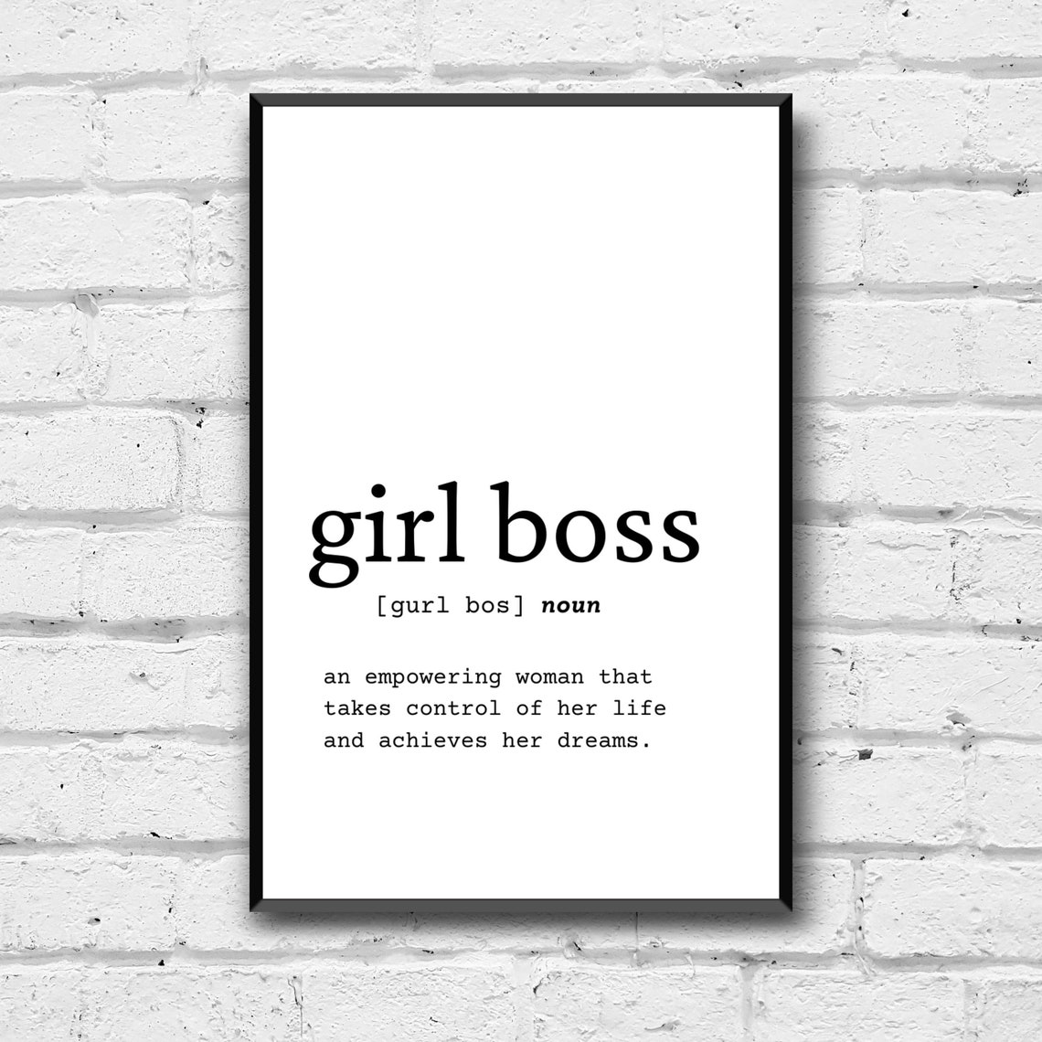 Girl Boss Definition Art, Digital Download, Definition Home Decor ...
