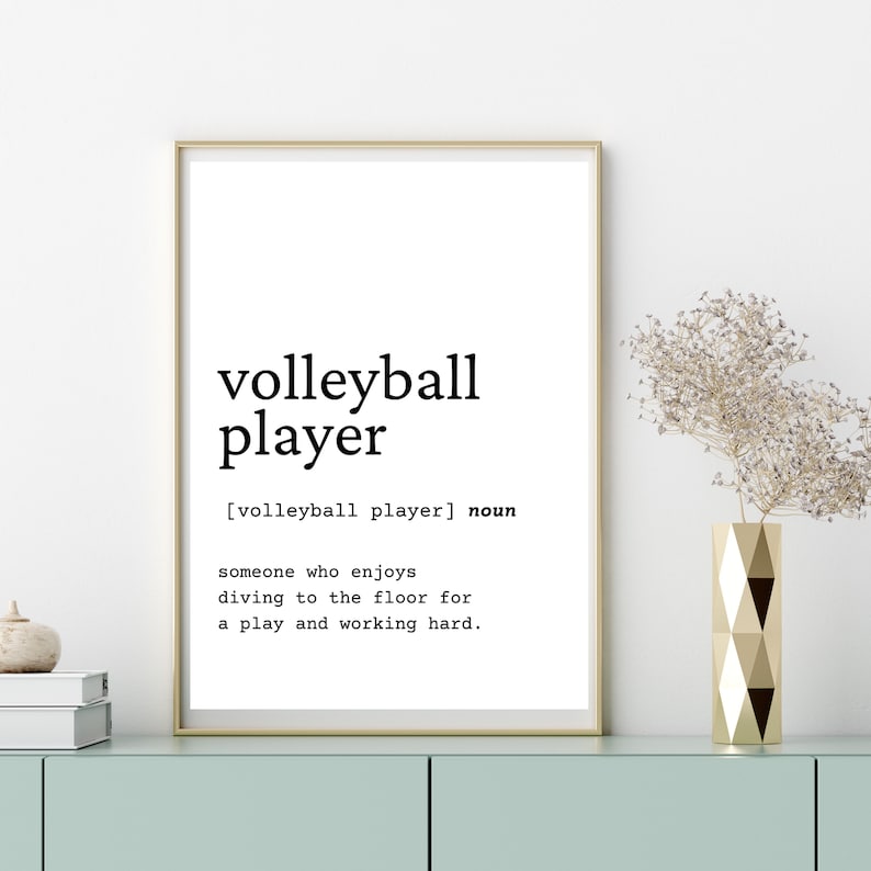 Volleyball Player Definition Wall Art, Volleyball Player Home Decor ...