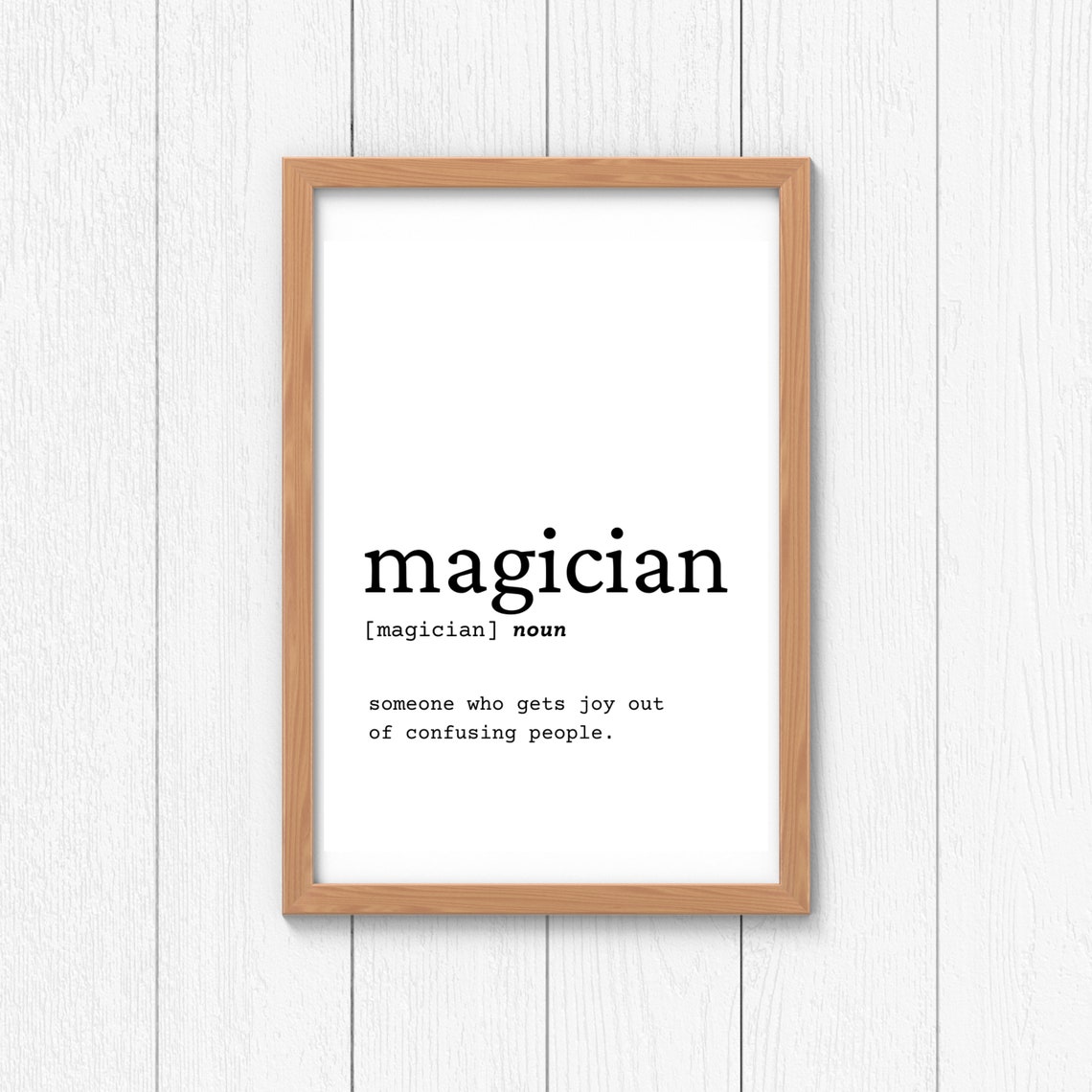 Magician Definition Wall Art Magician Gift Idea Magician - Etsy
