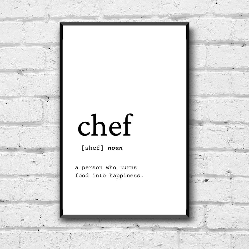 Chef Definition Wall Art, Digital Download, Definition Home Decor ...