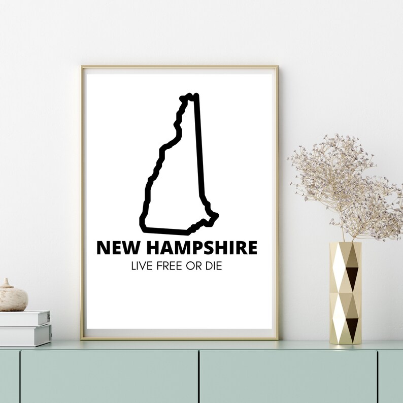 New Hampshire State Art Print: Minimalist Home Decor (digital Download ...