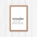 Wrestler Definition Wall Art, Wrestler Home Décor, Boy’s Room Décor ...
