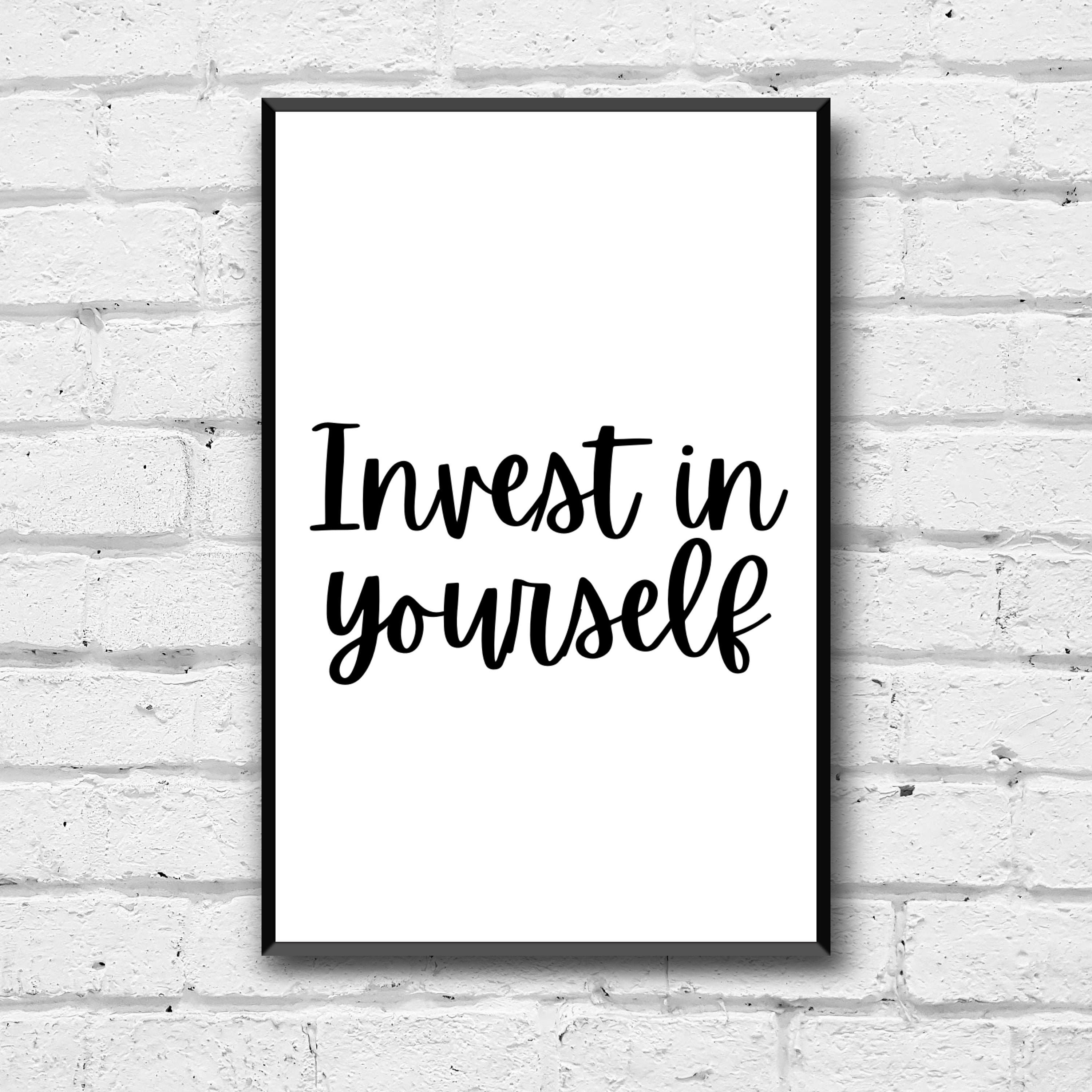Investieren Sie in sich selbst Wandkunst, inspirierende Zitat ... Investieren Sie in sich selbst Wandkunst, inspirierende Zitat ...