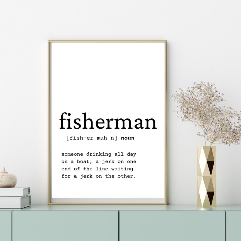Fisherman Definition Wall Art, Digital Download, Definition Home Decor ...