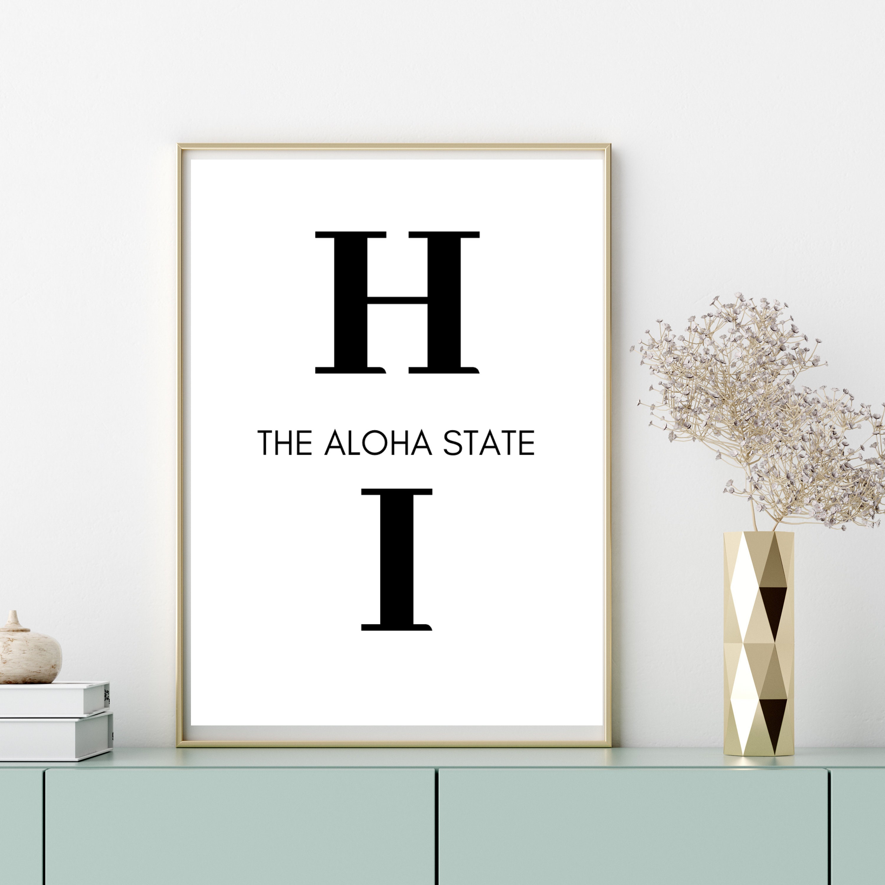 Hawaii State Wall Art Digital Download Hawaii Initials Home - Etsy