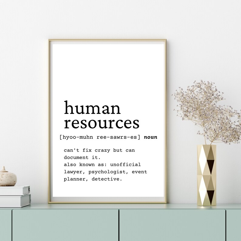 Human Resources Definition Wall Art, Digital Print, Definition Office ...