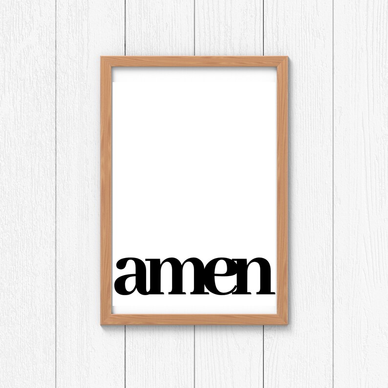 Amen Wall Art, Digital Download, Printable Wall Decor, Inspirational ...
